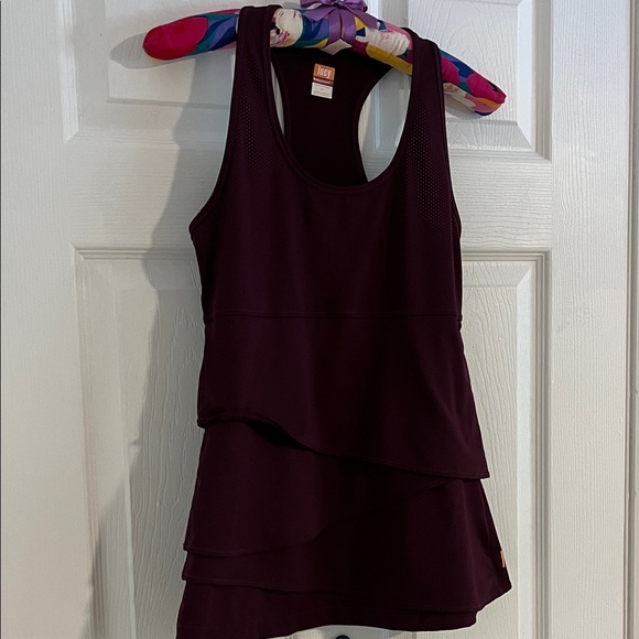 Lucy | Tops | Lucy Deep Purple Activewear And Workout Top With Ruffles ...